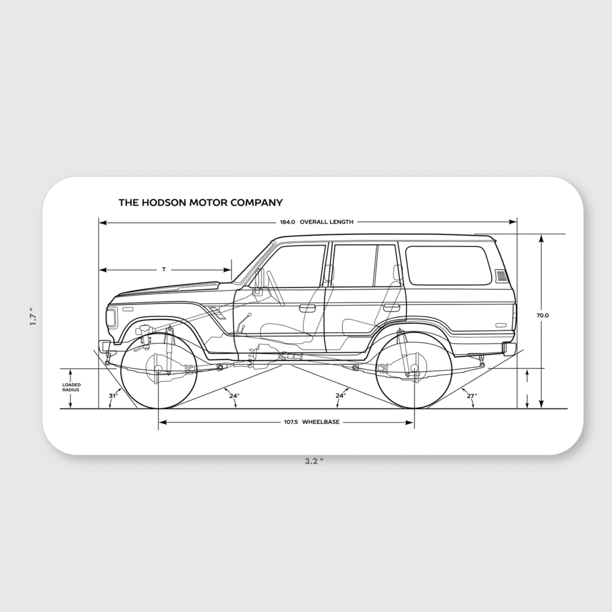 FJ60 Blueprint Sticker – Hodson Motors